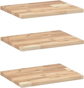 Plovoucí police 3 ks 60 x 30 x 2 cm neošetřené akáciové dřevo 3279369