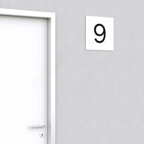ACCEPT Označení podlaží - číslo "9" - stříbrná tabulka - černý popis