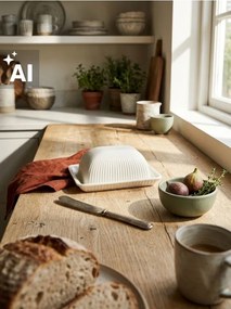 Sinsay - Keramická máslenka s rýhováním - krémová