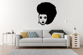 Lepy.cz Samolepka na zeď Afro-žena Velikost (šířka x výška): 40x46cm, Barevná varianta: Černá