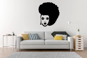 Lepy.cz Samolepka na zeď Afro-žena Velikost (šířka x výška): 55x63cm, Barevná varianta: Bílá