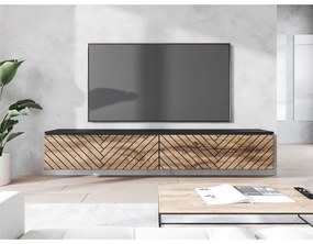 TV stolek/skříňka Dlone 180 MDF, Barva: černý grafit / wotan, Osvětlení: bez osvětlení