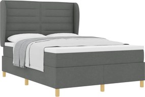 Postel s boxspringem s matrací Tmavě šedá 200 x 140 cm textil 3340691