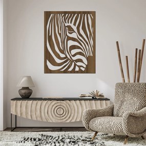 dřevo života Dřevěný obraz na zeď ZEBRA Rozměry (cm): 80x96, Barevný vzor: Bílá