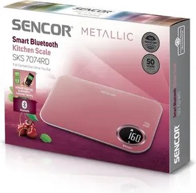 SENCOR SKS 7074RD červená / chytrá kuchyňská váha / max. 5kg / funkce