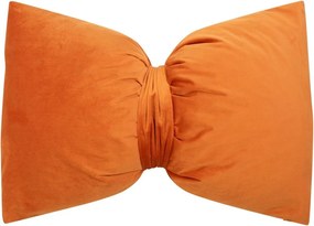 Oranžový sametový polštář ve tvaru mašle Bow orange – 40*60*10 cm