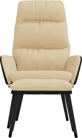 Relaxační křeslo se stoličkou krémové textil a umělá kůže 3097508