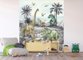 Dětská vliesová fototapeta na zed' Pradávný Svět | 225 x 270 cm | DFTD3P5155