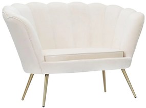Designová pohovka Nahimana 130 cm bílá / zlatá