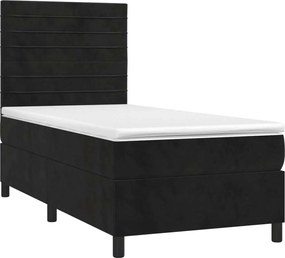 vidaXL Box spring postel s matrací 90x200 cm samet [3143063] Barva: Růžová