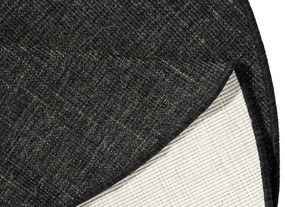 NORTHRUGS - Hanse Home koberce Kusový koberec Twin-Wendeteppiche 103096 schwarz creme kruh – na ven i na doma - 200x200 (průměr) kruh cm