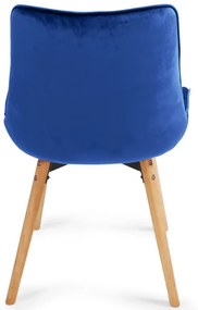 MIADOMODO Sada prošívaných jídelních židlí, modrá 4 ks