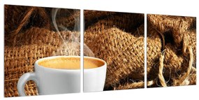 Obraz šálku kávy  (90x30 cm)