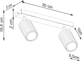 Bodové svítidlo Karbon, 2x tmavěbéžové hliníkové stínítko, (možnost polohování)