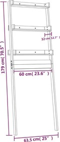 vidaXL Toaletní regál 63,5 x 32 x 179 cm masivní borové dřevo [824655] Barva: medová hnědá