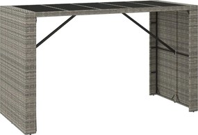 vidaXL Barový stůl se skleněnou deskou 185x80x110 cm polyratan [362601] Barva: Hnědá