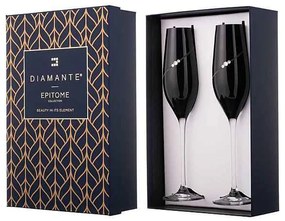 Diamante Silhouette black sklenice na sekt 210 ml, 2 ks