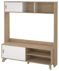 Bílá/v přírodní barvě TV sestava v dekoru dubu 159x181x48 cm Ikast – Tvilum