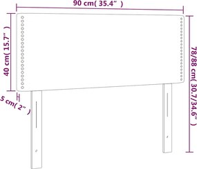 Čelo postele s LED černé 90x5x78/88 cm textil 3121456