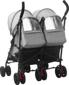 vidaXL Dvojitý kočárek ocel [10235] Barva: taupe