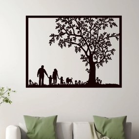 dřevo života Dřevěný strom na zeď RODINA Zvolte rozměr (cm): 95x76, Zvolte barvu dekoru: Černá
