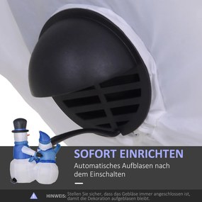 Aosom Sněhuláci sněhulák vánoční dekorace, LED světla, 1,8 m, včetně ventilátoru, samonafukovací