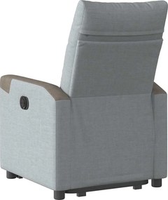 Zvedací polohovací křeslo světle šedé textil 3324090