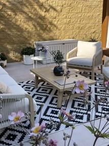 Hanse Home, Kusový koberec Twin-Wendeteppiche 103129 schwarz creme – na ven i na doma, 80x150, černobílá, chodba / předsíň