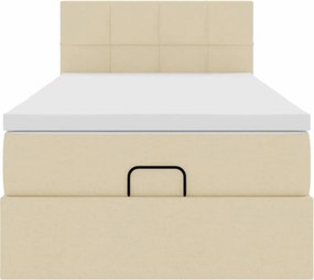 Osmanský postel s matrací krémově 90x200 cm textil 3311433