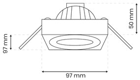 Podhledové svítidlo Nusa Square, 1x bílé kovové stínítko, (možnost polohování), w