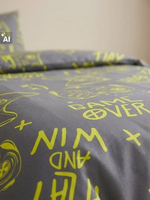 Sinsay - Bavlněné ložní prádlo s herním motivem - modrá