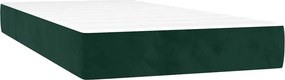 Box spring postel s matrací tmavě zelená 80 x 200 cm samet 3143052
