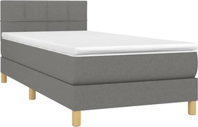 Box spring postel s matrací a LED tmavě šedá 80 x 200 cm textil 3133670