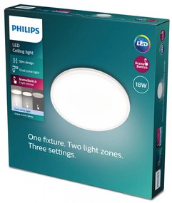 Philips 8719514431942 led stropní svítidlo ozziet 1x18w | 2000lm | 4000k - stmívatelné - sceneswitch, bílá