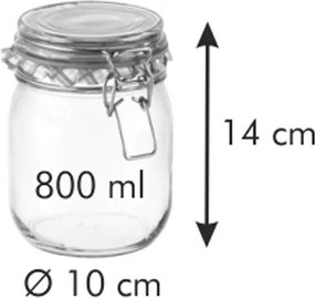 TESCOMA Zavařovací sklenice s klipem DELLA CASA 800 ml