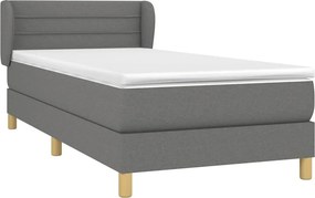 Box spring postel s matrací tmavě šedá 100 x 200 cm textil 3126862