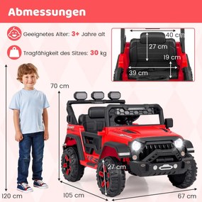 Costway Dětské elektrické auto s 2,4 G dálkovým ovládáním a USB a světlem