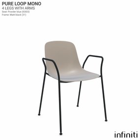 Židle Pure Loop Mono s opěradly Barva kovové konstrukce: Matt black 31, Barva sedáku a opěradla z recyklovaného plastu: Sand IS514