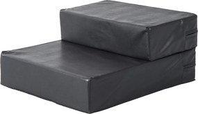 Schodiště PawHut pro psy a kočky, skládací, 2 stupně, černé, D45xŠ39xV20cm, praktická podložka pro snadné lezení | Aosom.de