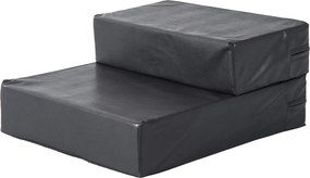 Schodiště PawHut pro psy a kočky, skládací, 2 stupně, černé, D45xŠ39xV20cm, praktická podložka pro snadné lezení