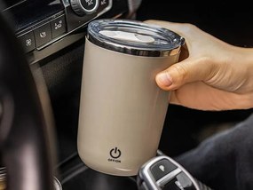 Verk Group Samomíchací hrnek 350 ml, ocelový termos na studené i horké nápoje, s usb a šňůrkou