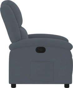 Polohovací křeslo tmavě šedé sametové 3205492