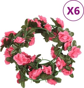 vidaXL Umělé květinové girlandy 6 ks světle 240 cm [359068] Barva: Růžová
