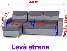 Sedací souprava Artur II, černá/červený lem (an 4913 + lem an 4923)