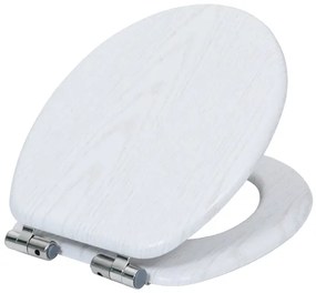 BISK Erga, toaletní WC sedátko z MDF s pomalým zavíráním, bílá, ERG-07907