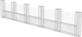 Gabionový koš ve tvaru U pozinkovaná ocel 570 x 20 x 100 cm 142547