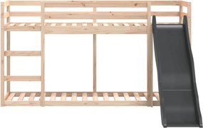 Patrová postel se skluzavkou a žebříkem 80 x 200 cm borovice 3284239