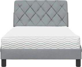 Postel s matrací světle šedá 100 x 200 cm textil 3310720