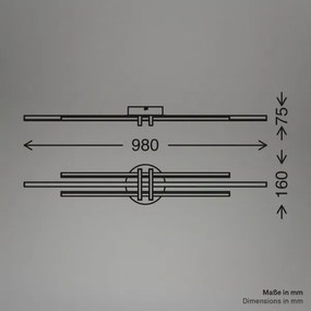 Brilo - LED Stropní svítidlo TINKA LED/30W/230V 3000K černá