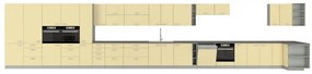 Nábytek Elegance Kuchyňská linka KAMELIA 120/180 cm = Dolní skříňky: 80cm dřezová, 40cm zásuvková, Horní skříňky: 80cm plná, 40cm, 60cm digestořová